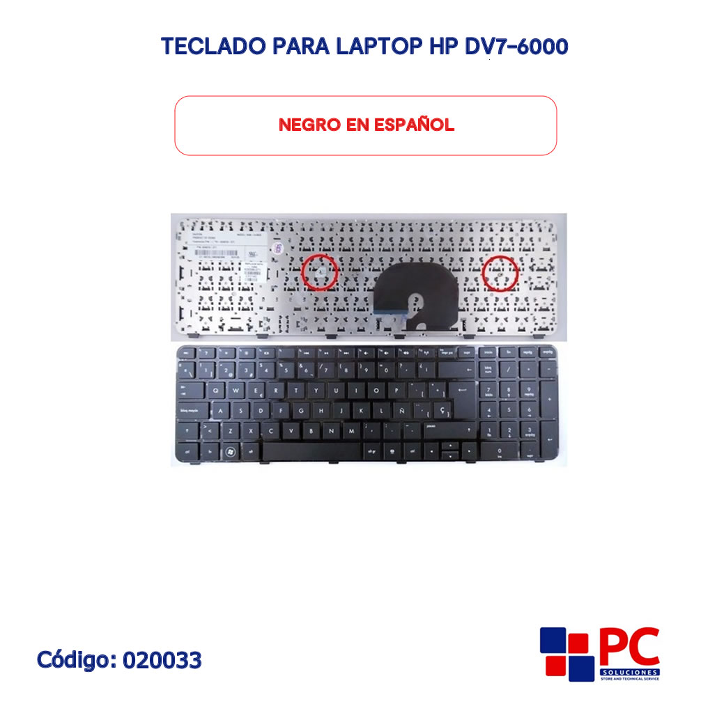 Teclado Para Laptop Hp Dv7 6000 Negro En EspaÑol Pc Soluciones Integrales