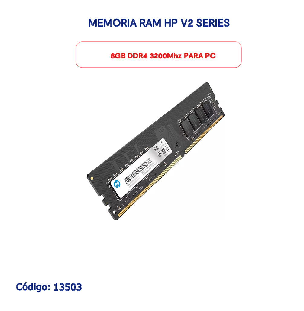 MEMORIA RAM HP V2 SERIES 8GB DDR4 3200Mhz PARA PC - PC Soluciones Integrales